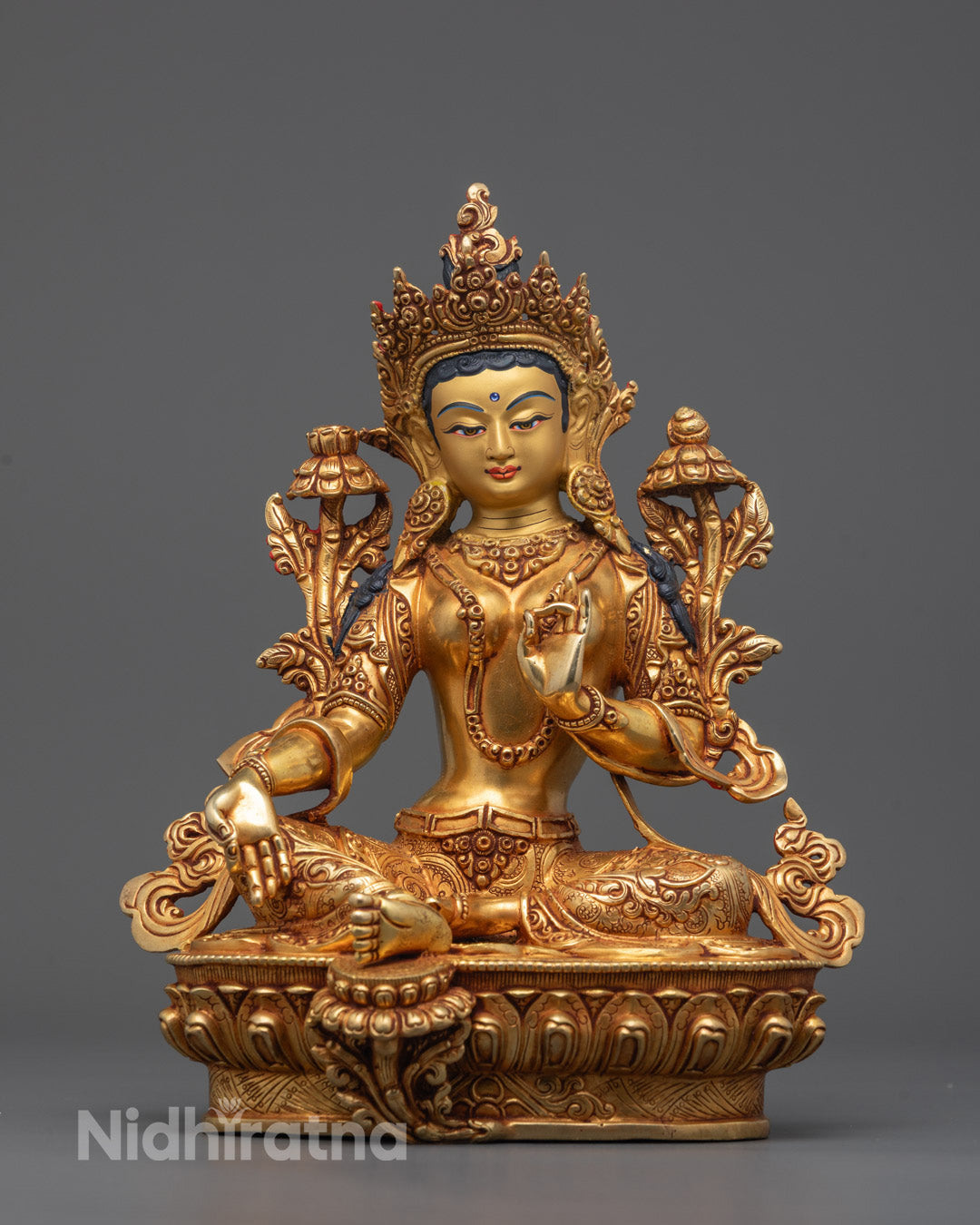Elegant Green Tara Statue | Handmade Tibetan Symbol of Healing – Nidhiratna