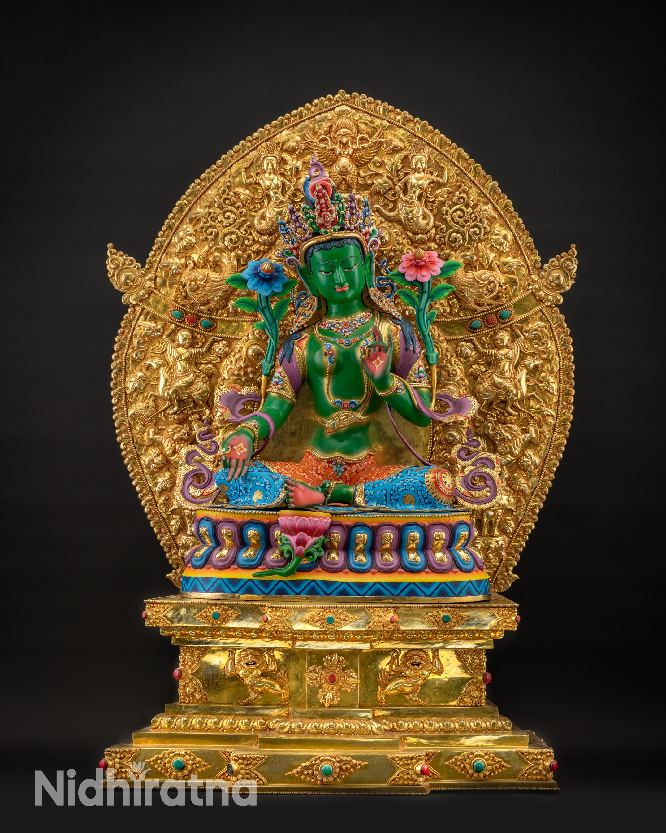 Blessed Green Tara Seated in Throne | Traditional handicraft Nepalese ...