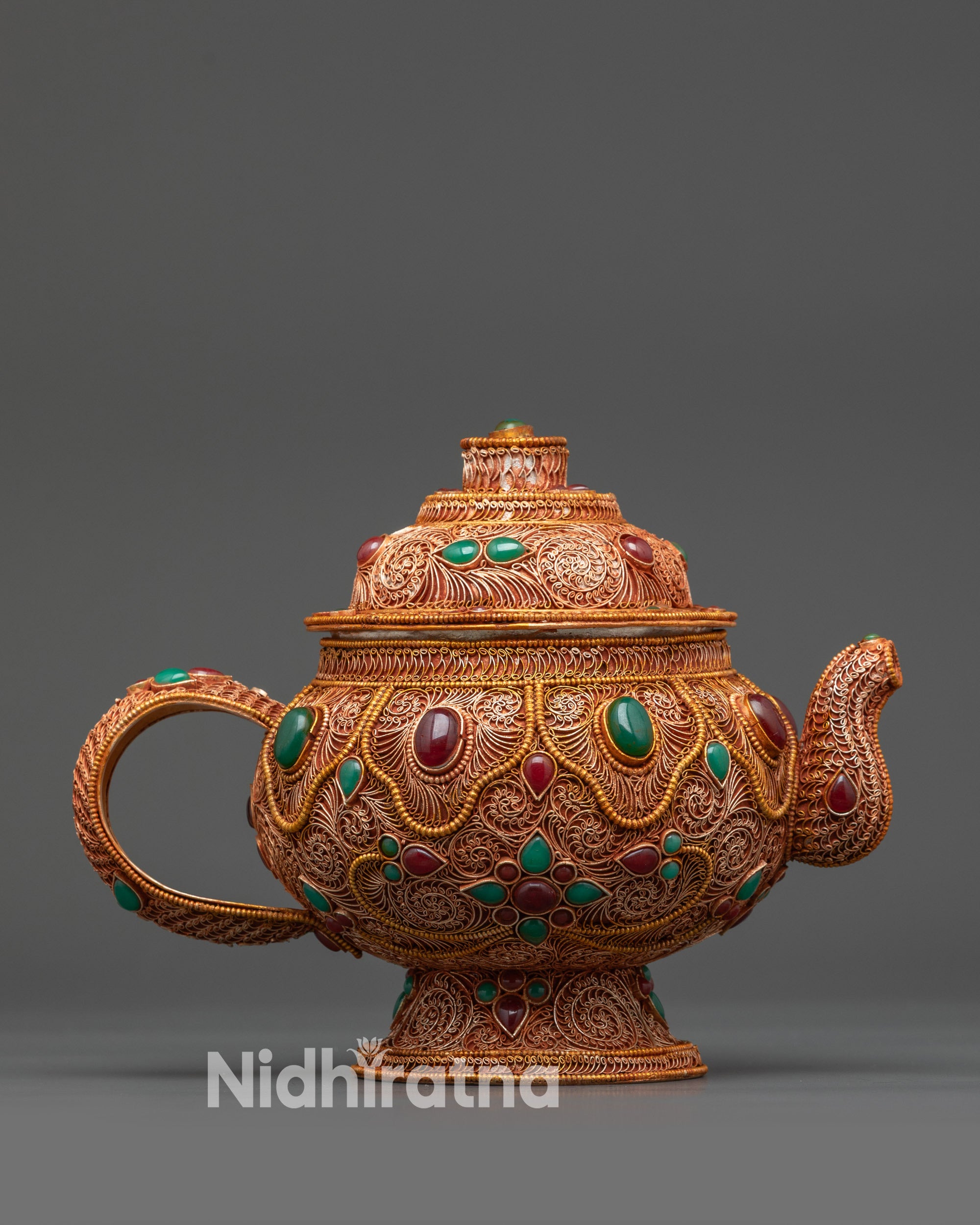 Himalayan Tibetan Tea Pot | Handcrafted Traditional Offering Vessel ...